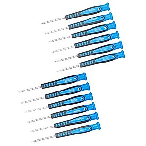 ROTATION 12-Piece Precision Screwdriver Set, Phillips, Slotted, Torx Star, Magnetic Screwdriver Repair Tool Kit, Non-Slip Grip, Swivel End Cap, for Eyeglass, Watch, Computer, Laptop, Phone