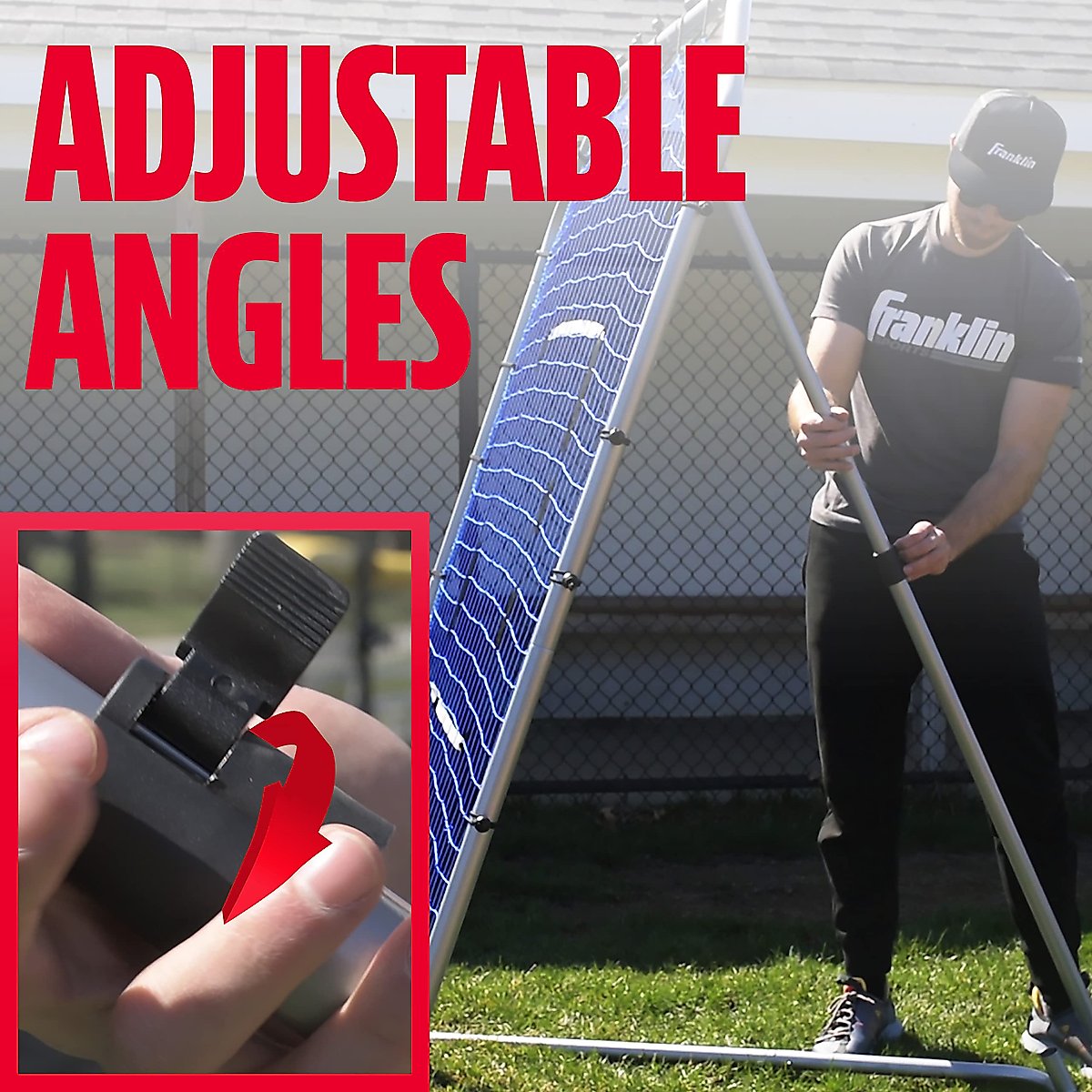 Franklin Sports Baseball Rebounder Net - Baseball Pitchback Net + Throwing Trainer - All Angle Bounce Back Net - Multi-Position Fielding + Throwing Aid