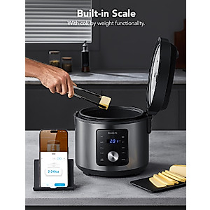 GoveeLife Smart Rice Cooker, 6-in-1 Multi-Cooker, Slow Cooker, Yogurt Maker, Saute Pan, Steamer, Food Warmer, 1000W, 10-Cup Uncooked 5.2 Quart, Includes App with 33 Recipes