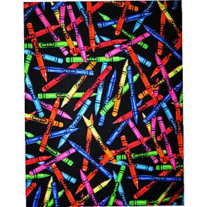 2 Piece Value Pack - Realistic Crayon Print - Fat Quarter Quilting Fabric - 18" x 21" - 100% Cotton