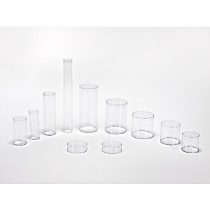 ZT Packaging Round Acetate Cylinders 3.5 in x 3.5 in; 108Pcs Clear Plastic Containers Cylinder Packaging Tubes with Removable Lid for Party, Decoration
