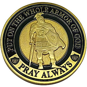 HillSpring 2 Pieces Put On The Whole Armor of God Challenge Coins (Ephesians 6:11-18)