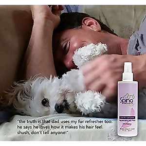 Spina Organics, All-Natural PET Deodorizer Fur Refresher Spray - Rejuvenating Mist with Botanical and Essential Oils, Featuring Primrose Oil in a Floral Scent Made in The USA 9 oz