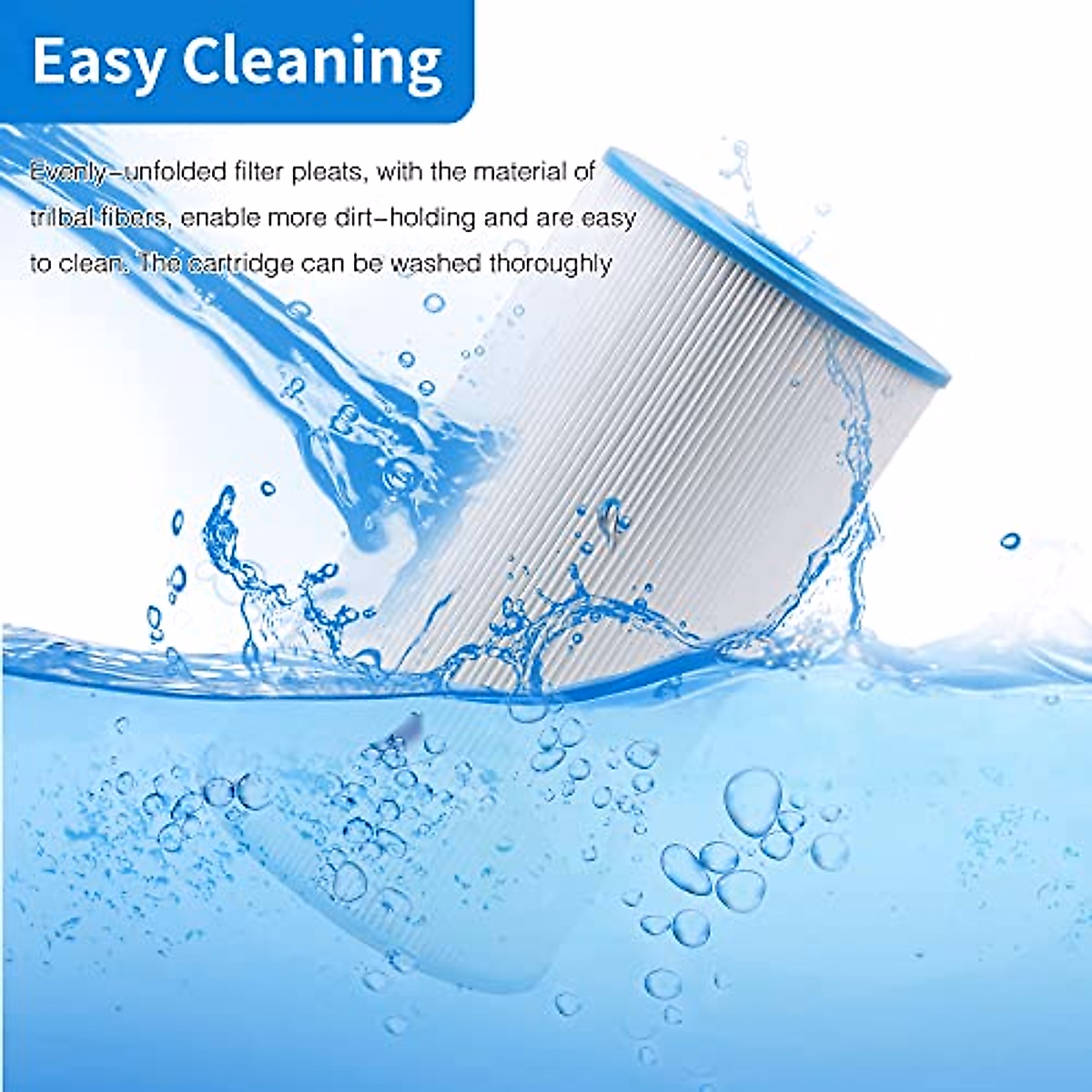 AmiBron 71825 Replaces Hot Springs Spa Filters, Compatible with Watkins 31489, Unicel C-6430, Pleatco PWK30, Filbur FC-3915, P/N0969601,73178, 73250, 30 sq.ft.Pleated Fabric Filter Media 5 Pack