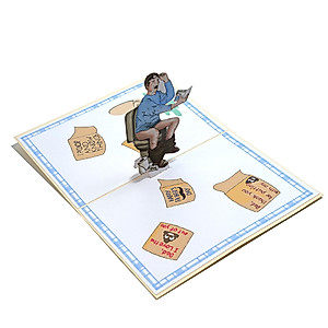 PIDELIGHT Funny Pop-Up Cards - This Is My Dad Trying To Read This Card Hilarious 3D Popup Birthday Card, Greeting Card Thanksgiving, Christmas Gift For Dad, Grandpa From Son Daughter Wife