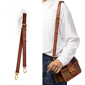 WUTA Leather Strap Replacement Genuine Leather Adjustable Crossbody Strap for Louis Vuitton Women's Crossbody Handbags Calfskin-Natural