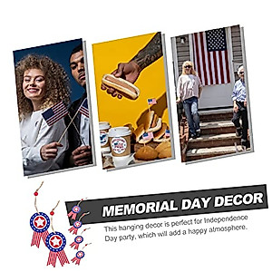 Hanging Wall Decor Outdoor Decor 6pcs Independence Day Pendant Medal at Home Wooden Front Door Decor