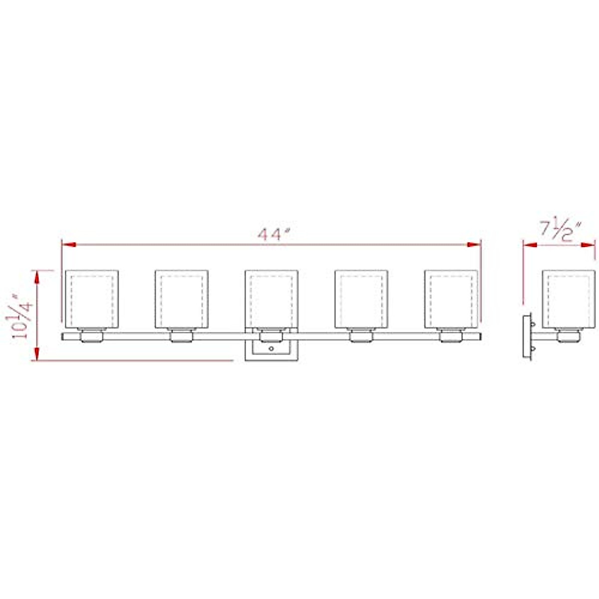 Design House 556175 Oslo 5 Light Vanity Light, Satin Nickel