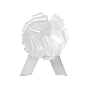 White Flora Satin 5.5" Pull Bows 20 Loops 10 pk Premium Quality Gift wrap Paper A1 bakery supplies