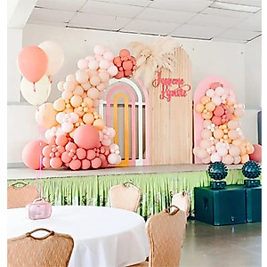 Balloon Arch Garland Kit 124Pcs Double Stuffed Dusty Pink White Light Pink Blush Balloons for Birthday Party Baby Shower Wedding Gender Reveal Graduation Holiday