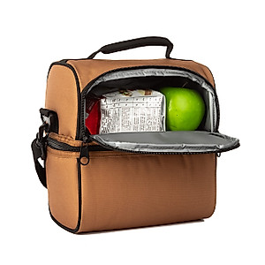 Dickies Insulated Multi-Compartment Lunch Box Reusable Beach Cooler Tote Bag (Duck Brown)
