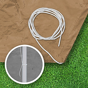 BenefitUSA Canopy ONLY 10'x20' Carport Replacement Canopy Outdoor Tent Garage Top Tarp Shelter Cover w Ball Bungees (Tan)