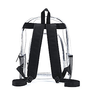 Heavy Duty Clear Backpack, Large Transparent Clear Bookbag, See Through Backpack for College, Work, Security Travel & Sports