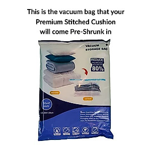 Cream Bek Texture Deep Seat Replacement Cushion 24 x 24 x 5.75 in & 24 x 22.5 x 5.75 in (Shipped in Re-sealable Vacuum Storage Bag) for Outdoor Patio Furniture