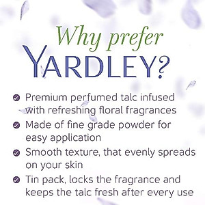Yardley London English Lavender Perfumed Deodorizing Talc Talcum Powder 100gm, 3.5 Ounce
