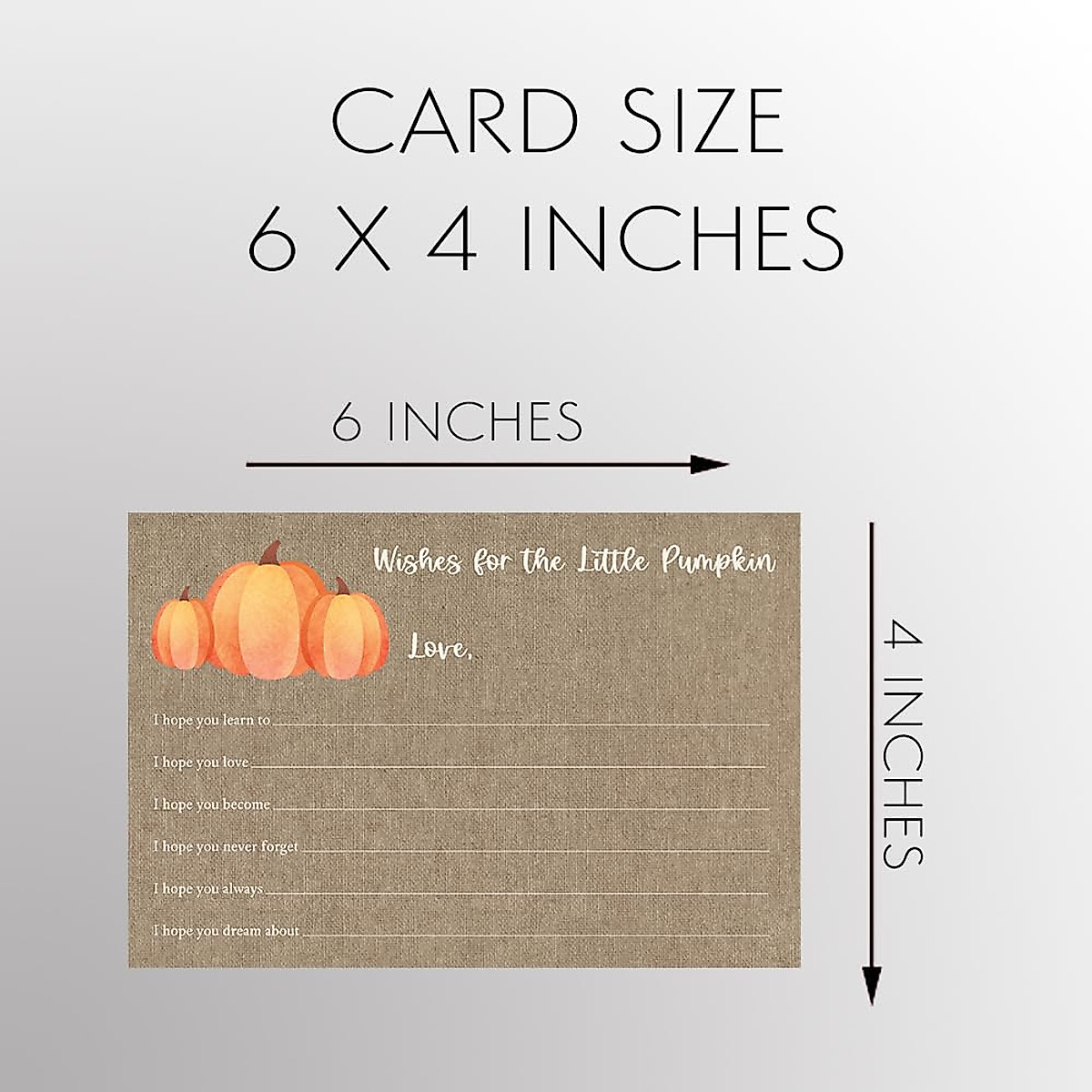 The Invite Lady Pumpkin Wish For Baby Cards Little Baby Shower Wishes Burlap Fall Autumn Sprinkle Halloween Baby Shower Games Activities Gender Neutral Unisex Harvest Lil Pumpkin (24 count)