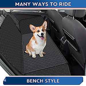 WoofKnows Dog Car Seat Cover Durable Dog Seat Cover for Back Seat Scratch Prevention Dog Hammock Protects Against Dirt Dog Seat Covers for Cars Fits for Small SUVs and Trucks 54"x 58", Black