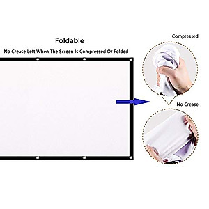FZZDP Thicken Projector Screen,120 / 150 inch 16:9,Foldable Portable White Projection Screen Polyester Outdoor Home Theater ( Size : 150 inch )