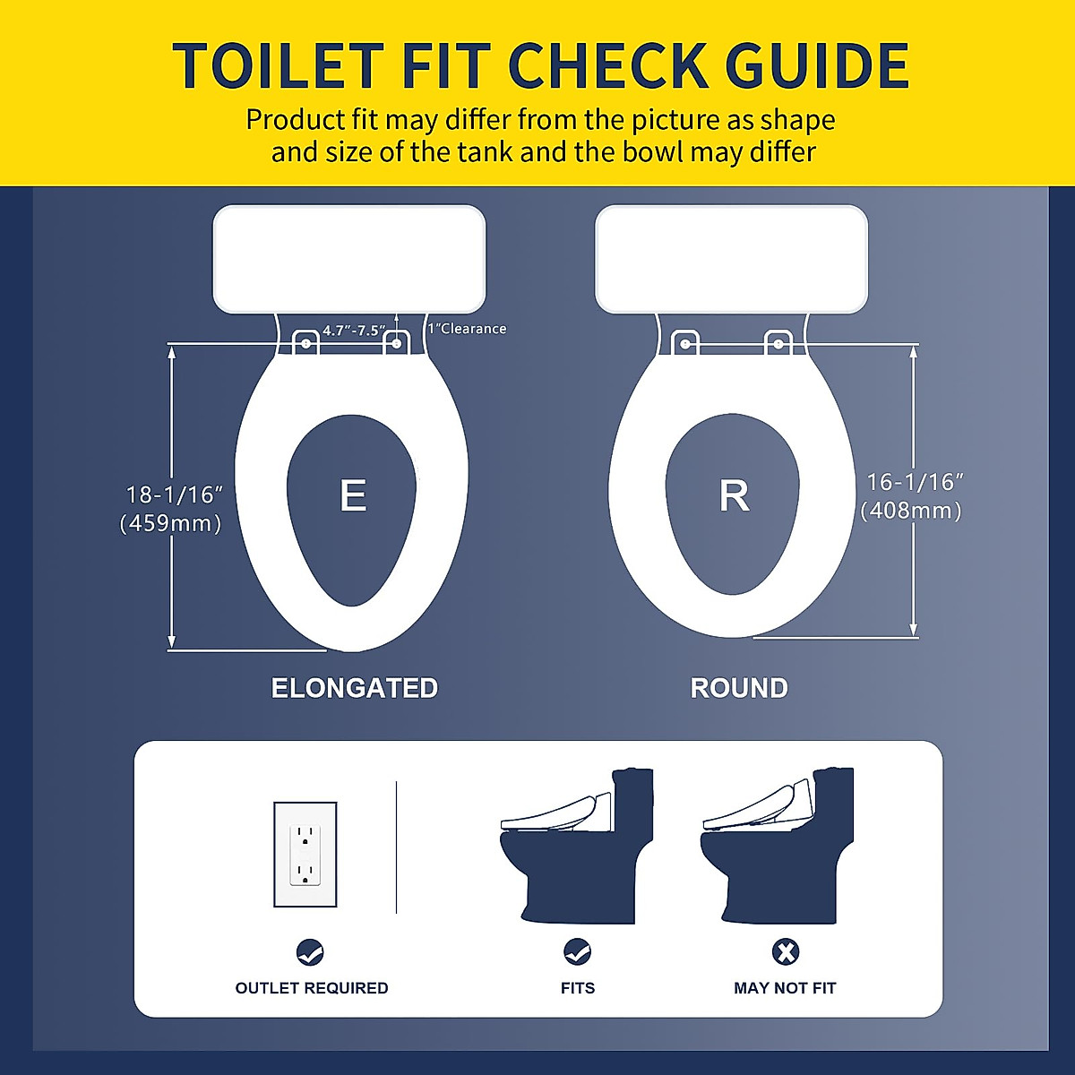 Aquonderful Round Smart Bidet Toilet Seat,Electric Smart Heated Seat with Slow Closes,Warm Water, Dryer, Vortex Wash, Rear and Front Wash,Night Light, White, 208D (Round)