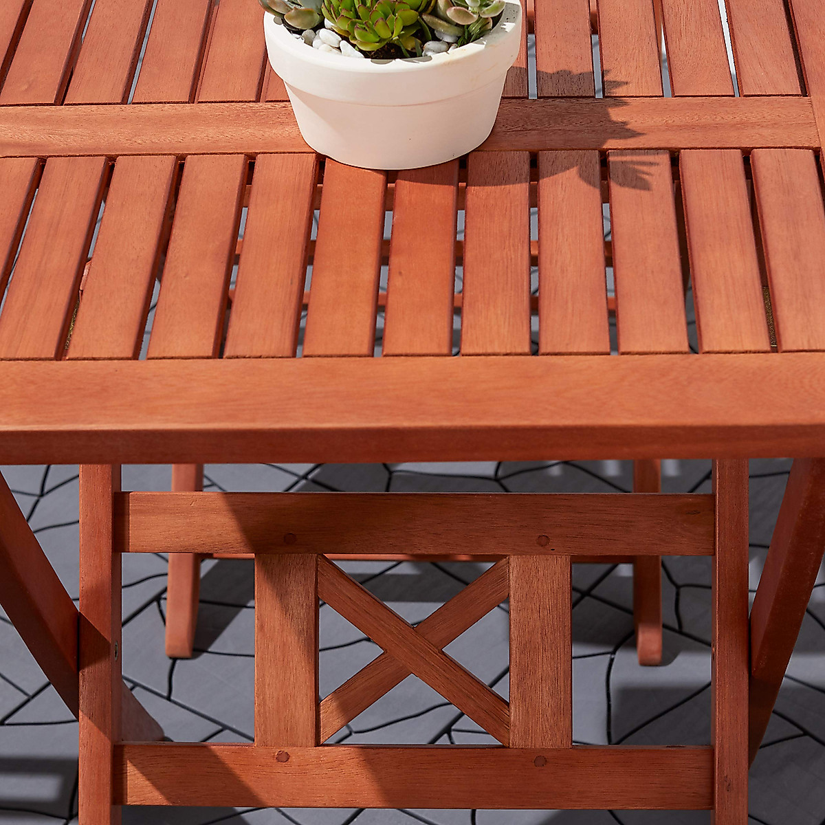 VIFAH V03SET2 Outdoor Wood 5-Piece Dining Set