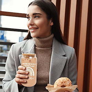 12th Birthday Gifts for Girls 12 Year Old Birthday Cups 2012 Birthday Present Happy 12th Birthday Cute Glass Cups with Lids and Straws 12th Birthday Party Decorations Gifts Ideas 16 Oz Can Glass