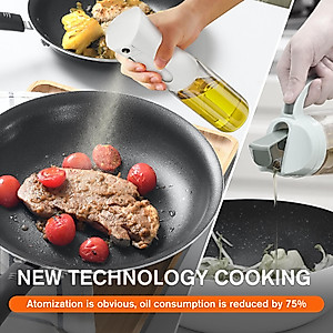 MISSOLO Oil Sprayer - 200ml Glass Olive Oil Sprayer - Continuous Spray with Portion Control - Oil Dispenser Bottle for Kitchen - Oil Mister for Cooking, Baking, Salad