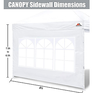 SCOCANOPY 2PCS SideWall with Window for 8x8 Canopy Frame (White)