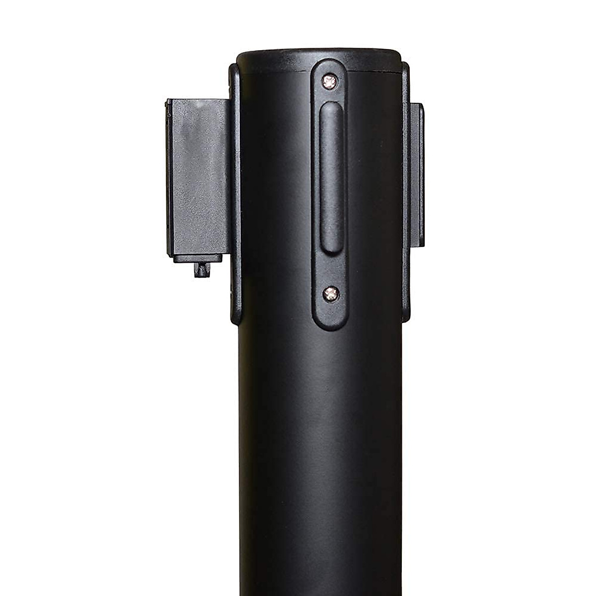 Crowd Control Warehouse CCW Series RBB-100 - Set of 2 Stanchion Retractable Belt Barriers - 11 Foot Black Belt, Black Post - Easy Assembly