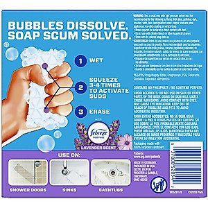 Mr. Clean Magic Eraser Bath with Febreze Lavender Scent, Cleaning Pads with Durafoam, 2 Count