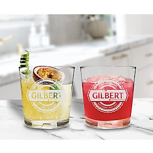 TEEAMORE Personalized Rocks Old Fashioned Cocktail Glass Add Your Name Last Name Etched Whiskey Glasses Gift Housewarming 9oz