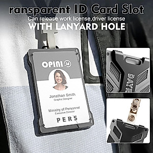 DAYREE Minimalist Wallet for Men Slim Aluminum metal wallet Money Clip with 1 Clear ID Holder,Front Pocket Carbon Fiber RFID Blocking Tactical Wallet for Mens Gift (Black)