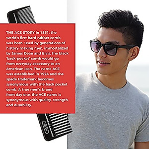 GOODY Ace Hair Dressing Comb - 7.5 Inch, Black - Great for All Hair Types - Fine Comb Teeth for Thin to Medium Hair