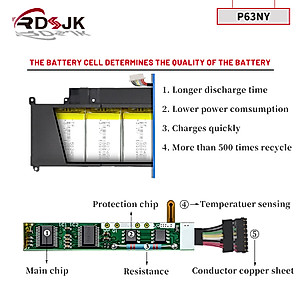 RDSJ P63NY Laptop Battery for Dell Latitude 13 7370 Latitude 7370 E7370 Series N3KPR 4H34M 0N3KPR XCNR3 04H34M 0XCNR3 WY7CG G7X14 0G7X14 MH25J 0WY7CG 7.6V 43Wh
