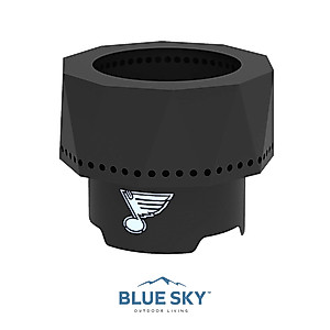Blue Sky Outdoor Living NHL Minnesota Wild Ridge Portable Steel Smokeless Fire Pit with Carrying Bag, Firewood and/or Wood Pellet Burning