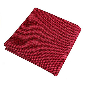 Deconovo Decorative Pillow Faux Linen Pillow Cases Hand Made Throw Cushion Covers with Zipper for Party Sof, 18x18 Inch, Red