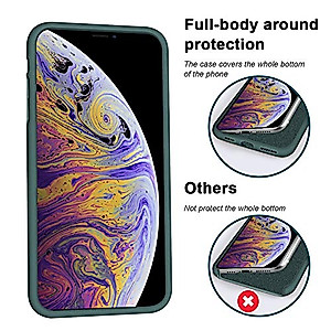 iPhone Xs Max Case, Anuck Soft Silicone Gel Rubber Bumper Case Anti-Scratch Microfiber Lining Hard Shell Shockproof Full-Body Protective Case Cover for Apple iPhone Xs Max 6.5" 2018 - Pine Green