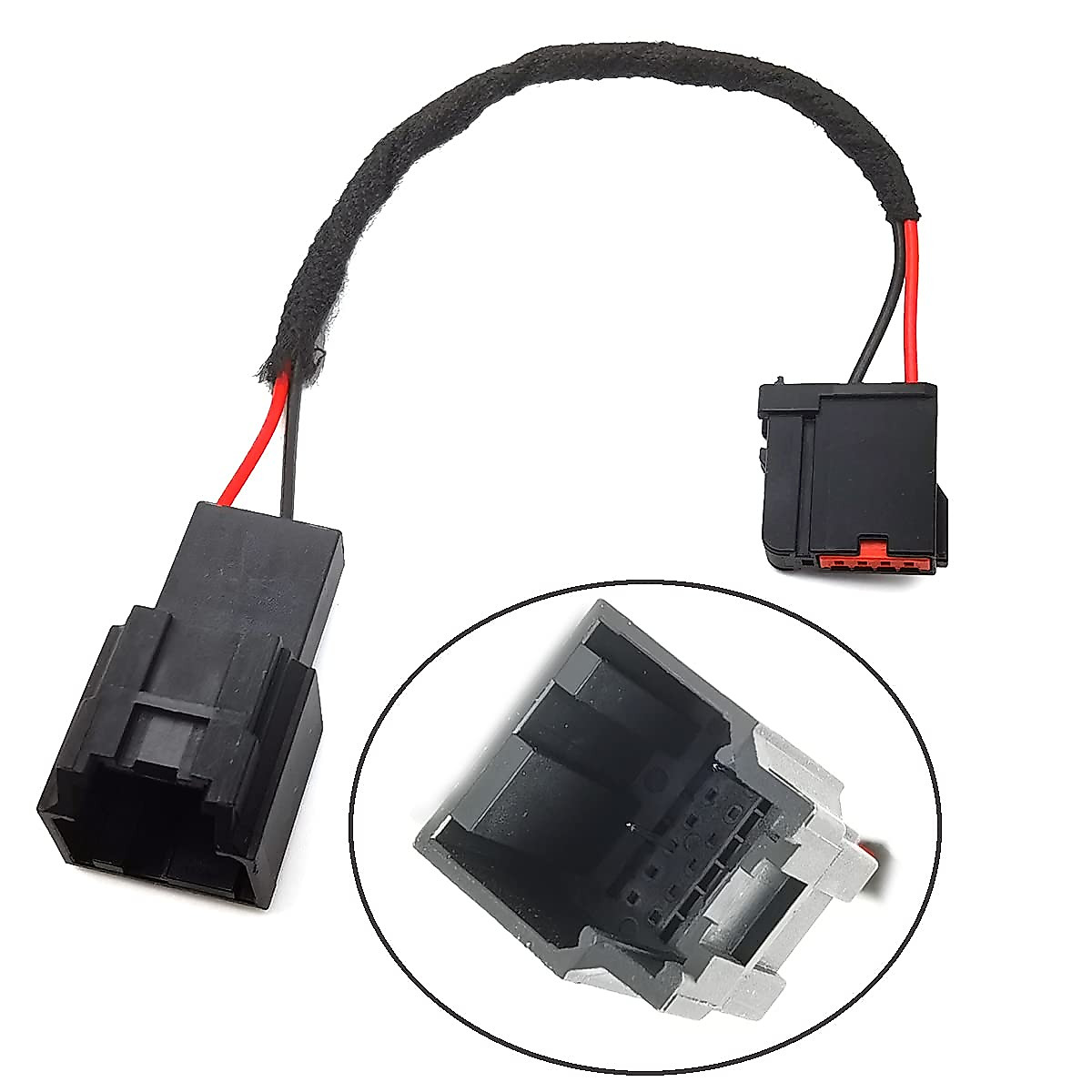 DEVMO Power Adapter Harness Compatible with 2015 Ford C-MAX Edge Expedition Explorer F-150 Fiesta Flex Transit SYNC 2 to SYNC 3 Support A-pple Carplay (GEN 1) USB Media Hub Black and Red