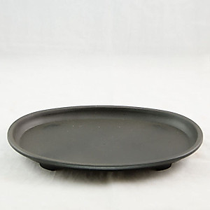 1 Pcs Oval Black Plastic Humidity/Drip Tray for Bonsai Tree 9.5"x 6.5"x 1"