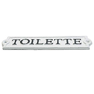 Sungmor Cast Iron Toilet Sign - Durable & Stylish Decor