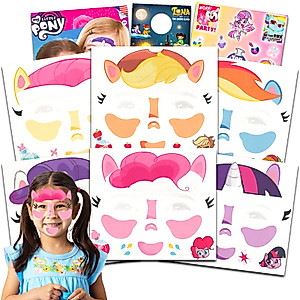 My Little Pony Face Painting Tattoos for Kids - Bundle with 6 My Little Pony Tattoo Sheets, Stickers, More | My Little Pony Party Supplies, Party Favors