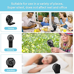 Mini Handheld Fan,Portable Foldable USB Fans with Smart Led Digital Display,Quiet Small Desk Fan with 4 Speed,Personal Rechargeable 4000mAh Battery Operated Fan for Office Outdoor Sport Home Traveling