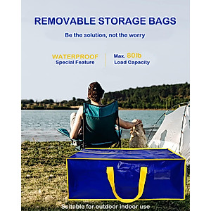 4P Extra Large Moving Bags, Heavy Duty Moving Bags for Clothes, Waterproof Storage Bags for College Dorm, Moving Totes Alternative To Oversize Moving Box Blue