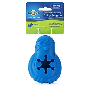 PetSafe Chilly Penguin - Freezable Dog Toy for Small Dogs - Fill and Freeze - Frozen Dog Toy to Fill With Treats - French Vanilla Scented - Interactive Pet Puzzle for Boredom/Separation Anxiety, Small