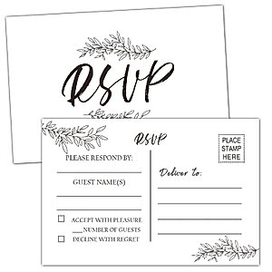 EKSPLODI 50 RSVP Cards, RSVP Postcards, Response Card, Blank RSVP Reply, RSVP for Wedding, Rehearsal Dinner, Baby Shower, Bridal Shower, Birthday, Engagement, Bachelorette Party Invitations.
