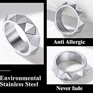 Spike Band Ring Stainless Steel Punk Rock Rings