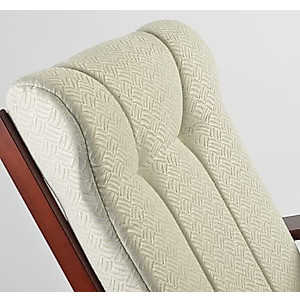 Wlvos Anti-Pinching Glider Chair for Nursery, Wood Glider Rocker with Ottoman Set, Nursery Rocking Chair for Living Rooms, Bedrooms Nursing (Cherry)