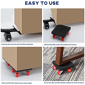 Furniture Dolly, Furniture Mover with 4 Wheels Heavy Duty Dolly Easy Furniture Lifter Mover Tool Set for Moving Heavy Furniture Sofa Cabinet Refrigerator，800 Lbs Capacity