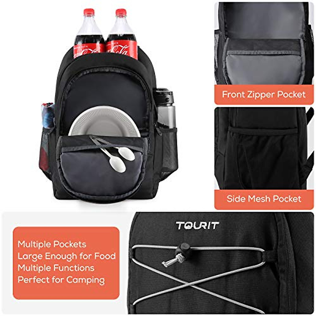 TOURIT Insulated Backpack Cooler 28 Cans Leakproof Lightweight Cooler Backpack for Men Women to Work, Picnics, Hiking, Beach, Park or Day Trips