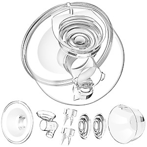 CreGear Wearable Breast Pump Milk Collector Cup Accessories 24mm Suitable for S9/S10/S12 Hands-Free Breast Pump Part Replacement, Include 24mm Flange, Duckbill Valve, Silicone Diaphragm and Linker