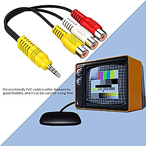 Xsusmdom Video Component AV Adapter Cable for TCL TV, 3.5mm to RCA Red White and Yellow Female Video Cable TV Set
